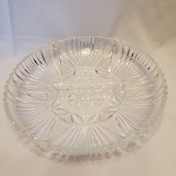Unbranded | Dining | Vintage Crystal Cut Glass Star Pattern Divided ...